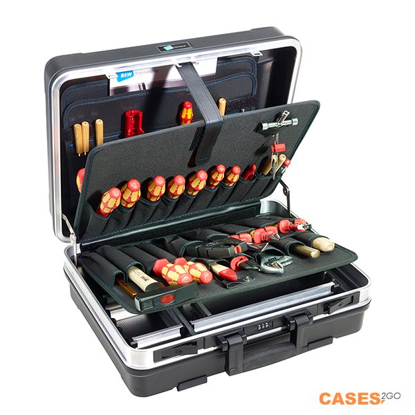Base Tool Case with Pockets (Black) - 120.02/P - Protechnic Ltd
