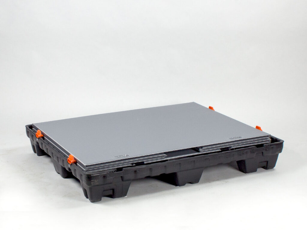 Transport unit 1200x800x1000 mm incl. pallet, lid and foldable sleeve ...