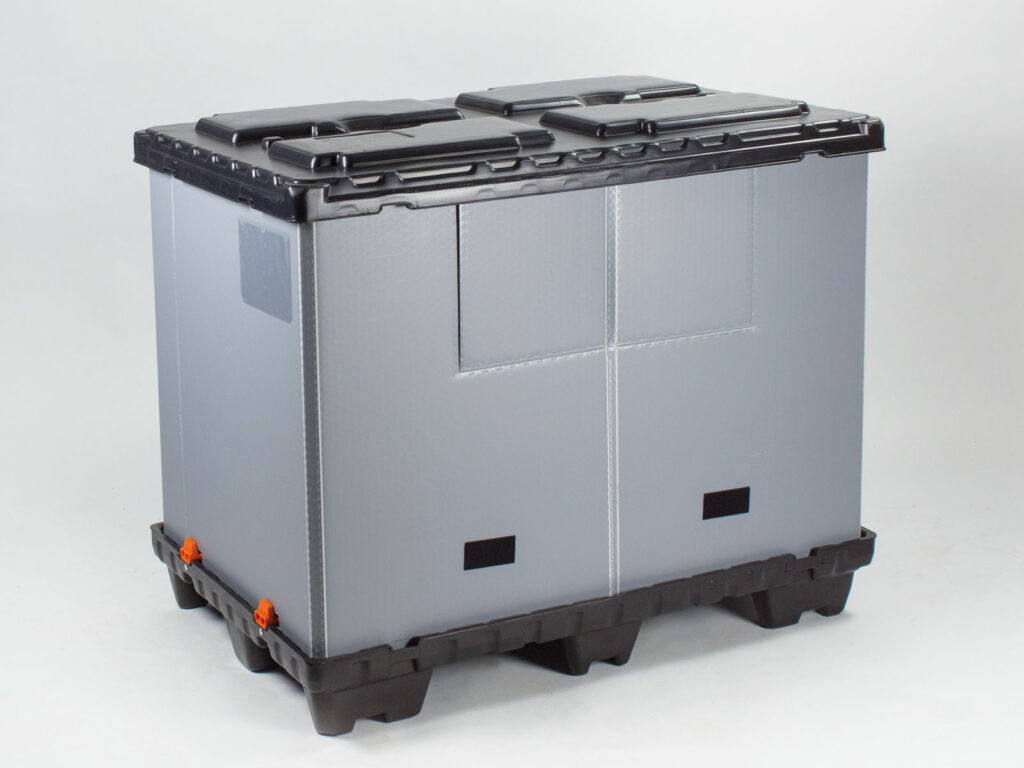 Transport unit 1200x800x1000 mm incl. pallet, lid and foldable sleeve ...