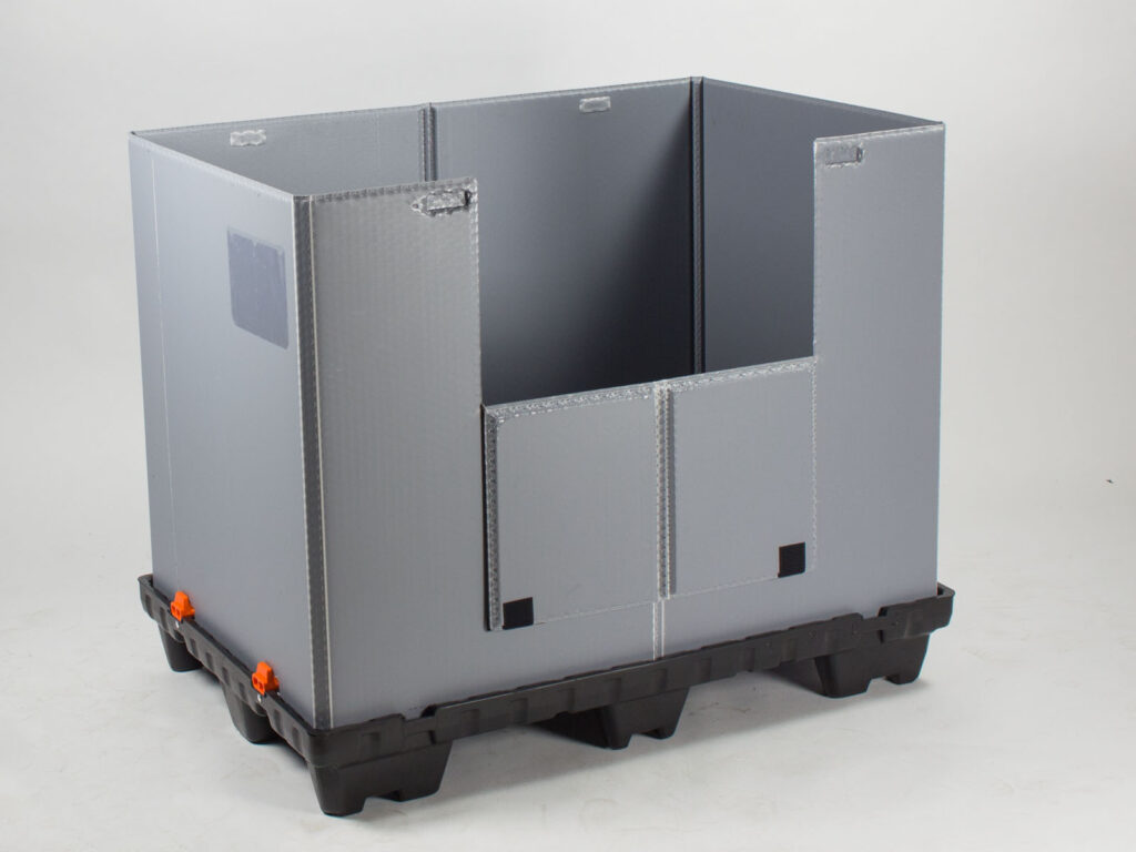 Transport unit 1200x800x1000 mm incl. pallet, lid and foldable sleeve ...